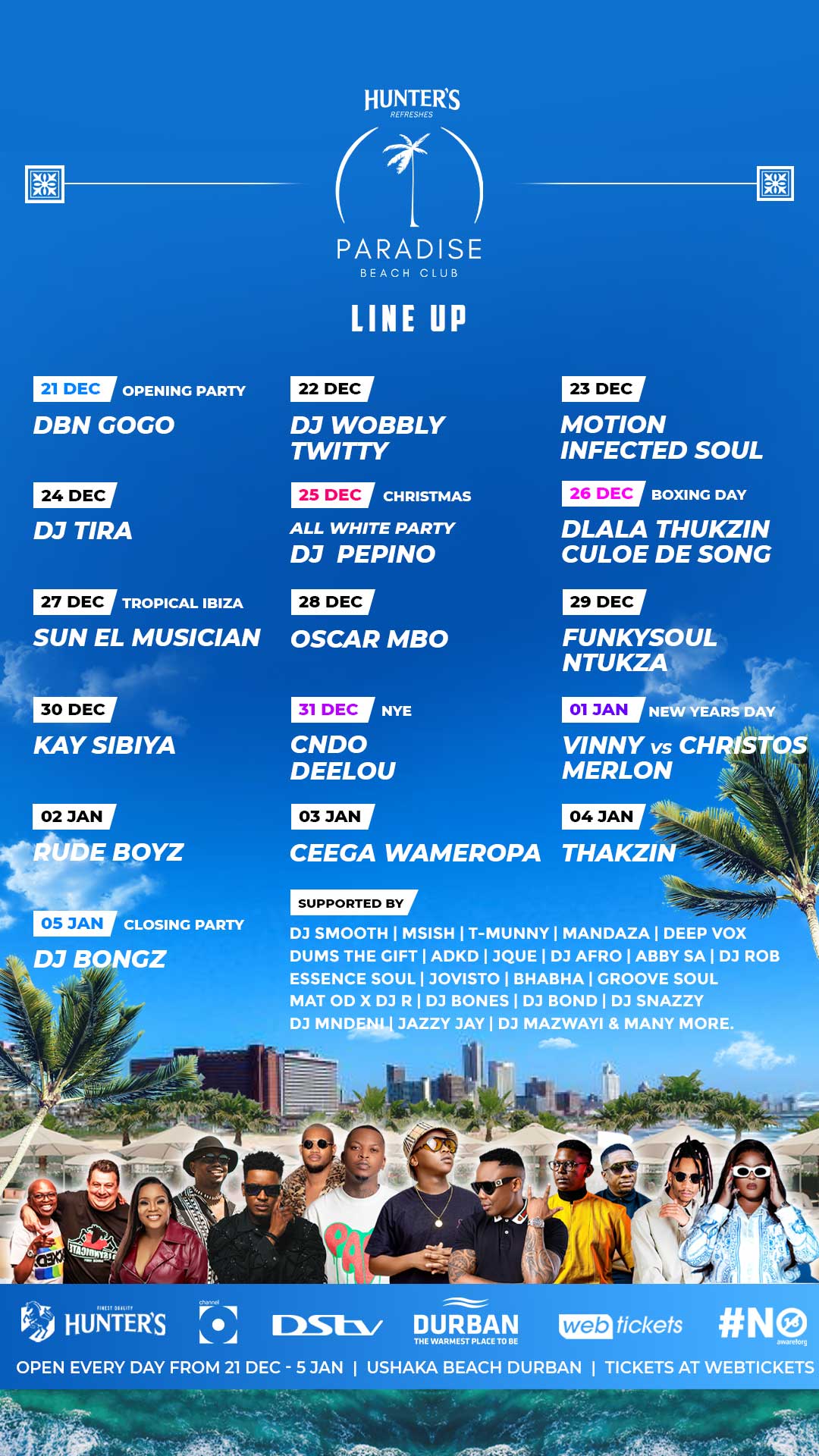 Line Up – Hunter's Paradise Beach Club
